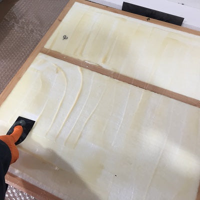 Adhesive Glue bonds Filon fiberglass RV siding to plywood & Styrofoam ...